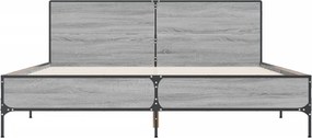 Rám postele šedý sonoma 140 x 200 cm kompozitní dřevo a kov 3280000