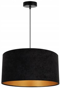 Závěsné svítidlo MEDIOLAN, 1x černé/zlaté textilní stínítko, (fi 40cm)