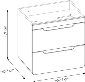 Koupelnová závěsná skříňka pod umyvadlo BÁRA 60 cm