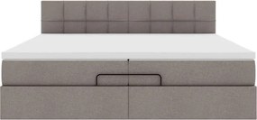 Osmanský rám postele s matrací taupe 200x200 cm textil 3311488