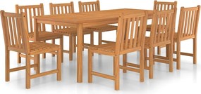 9dílná zahradní jídelní sada 200 x 100 cm masivní teakové dřevo 3059946