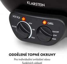 Klarstein Szechuan, hot pot, grilovací deska, 2 v 1, 5 l, 1350/600 W, černý