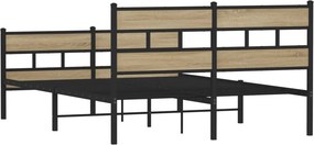 Kovový rám postele bez matrace dub sonoma 160 x 200 cm 3308471