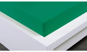 MKLuzkoviny.cz Jersey prostěradlo 90 × 200 cm Exclusive – tmavě zelené