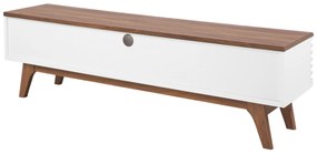 TV stolek barva bílá/ tmavé dřevo DETROIT Beliani