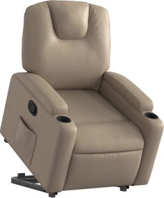 Zvedací polohovací křeslo cappuccino umělá kůže 3204436