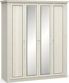Casarredo - Komfort nábytek Šatní skříň BRISTOL NEW II 4D, jasan sněhový/zrcadlo