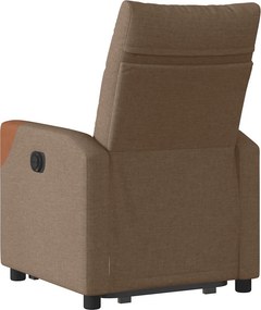 Zvedací polohovací křeslo hnědé textil 3324009