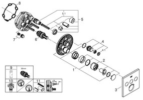 GROHE 29149000 - Krytka podomítkové baterie SMARTCONTROL 158 × 158 mm chrom
