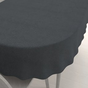 Biante Oválný ubrus/imitace broušené kůže Alcantara ALC-016 Antracitově šedý 120x200 cm