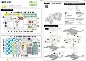 Metal Earth 3D Puzzle Jeep Willys MB Overland / 76 dílků / od 14 let