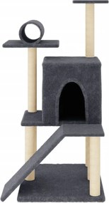 Škrabadlo pro kočky se sisalovými sloupky tmavě šedé 110,5 cm 172063