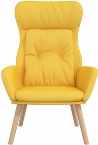 Relaxační křeslo hořčicově žluté textil 341297