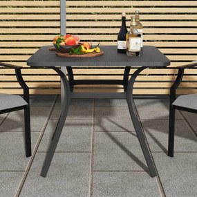 Costway Zahradní stůl s deskou ve vzhledu dřeva pro 4 osob – 80 × 80 × 73 cm