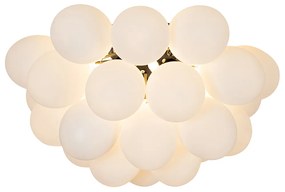 Smart plafondlamp zwart met opaal glas 6-lichts incl. 6 Wifi G9 - Uvas
