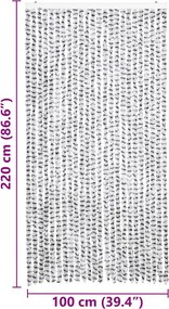 Závěs proti hmyzu bílý a tmavě šedý 100 x 220 cm Chenille 325456