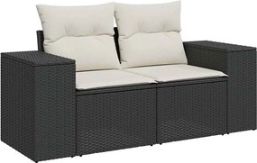 6dílná zahradní sedací souprava s poduškami černá polyratan 3222585