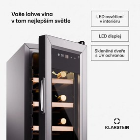 Klarstein Shiraz Premium Smart 12 Slim, vinotéka na 12 lahví