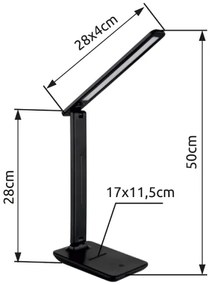 Globo 58439S -LED Dot. stm. stolní lampa BRIGHTON LED/5W/230V černá