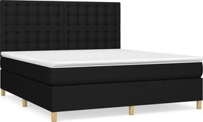 Box spring postel s matrací černá 160x200 cm textil 3142667
