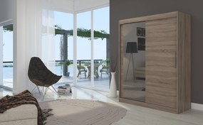 ADRK Furniture Skříň posuvná se zrcadlem BIANCO 150 ADRK-SW-BIA-T-150