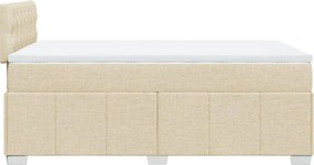 Box spring postel s matrací krémová 120x190 cm textil 3287019