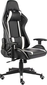 vidaXL Otočná herní židle PVC [20481] Barva: Bílá