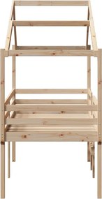 Patrová postel se střechou 90 x 190 cm masivní borové dřevo 3282058