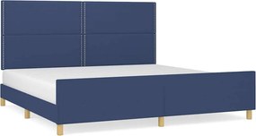 Rám postele bez matrace modrý 200 x 200 cm textil 3125006