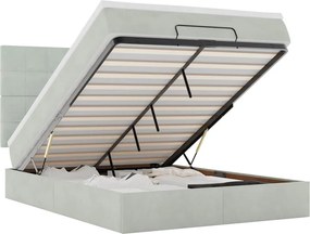 Osmanský rám postele s matracemi světle šedá 140x190cm samet 3314318