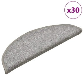 Schodové rohože 30 ks 56 x 17 x 3 cm světle šedé, půlkulaté 3365746