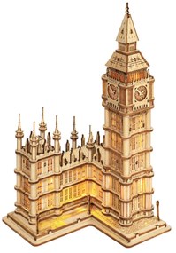 RoboTime 3D dřevěná skládačka Big Ben svítící