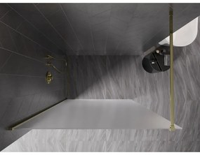 Mexen Kioto-X, sprchová zástěna 130 x 200 cm, 10mm sklo námraza, zlatý lesklý profil, 800-130-101-50-30-X