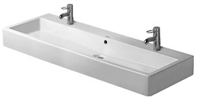 Duravit Vero - umyvadlo 120x47 cm na 2 baterie, bílá 0454120024