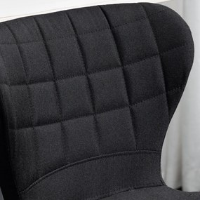 HOMCOM Sada 2 moderních barových židlí s nastavitelnou výškou sedáku 59-81 cm, 360° otáčení, lněné, černé