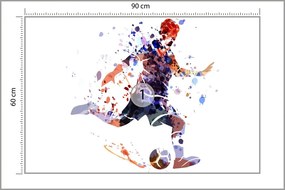 Fototapeta Akvarel Silueta Fotbalového Hráče Strukturální vinyl 450x300