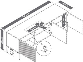 Tchibo - Nízká skříňka »Reet« v lamelovém vzhledu - barva: hnědá