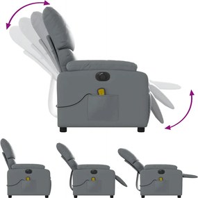 Elektrické masážní polohovací křeslo šedé umělá kůže 3204882