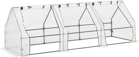 Outsunny skleník na rajčata 270x90x90 cm, chladicí rám z bílého plastu, ideální pro rostliny a zeleninu