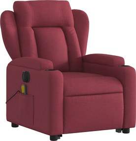 Elektrické zvedací masážní polohovací křeslo vínové textil 3204521