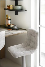 Světle šedé čalouněné barové židle v sadě 2 ks s nastavitelnou výškou/otočné (výška sedáku 63 cm) Middelfart – House Nordic