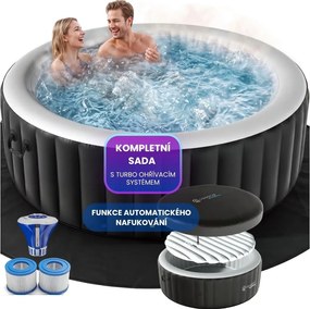 Nafukovací vířivý bazén OASIS pro 6 osob, kulatý, černý Casaria
