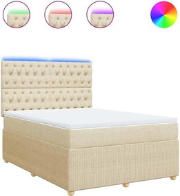 Box spring postel s matrací krémová 140x200 cm textil 3294391