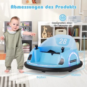 Costway Bumper Car pro děti Elektrický Bumper Car s blikajícími LED světly modře