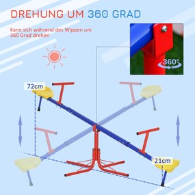 Outsunny 360° Otočný Houpací Můstek pro Děti 3+ let s Podstavcem ze 4 Tyčí, Zastavení a snadno uchopitelnými Rukojeťmi do Zahrady 184x76x71 cm Víceba…