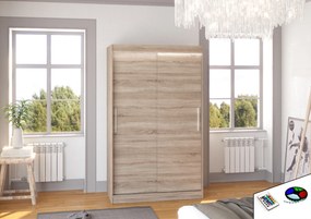 ADRK Furniture Posuvná skříň s LED osvětlením COLLIN 120 ADRK-SW-COL-T-120+L