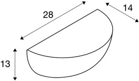 SLV Plastra 101, nástěnné sádrové svítidlo, 1x40W E14, délka 28cm