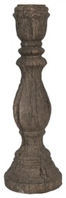 Hnědý svícen v designu starého dřeva Miquel – 13x40 cm
