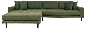 Designová sedačka s otomanem Ansley olivovo-zelená - levá