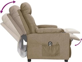 Elektrické polohovací křeslo taupe textil 3098823